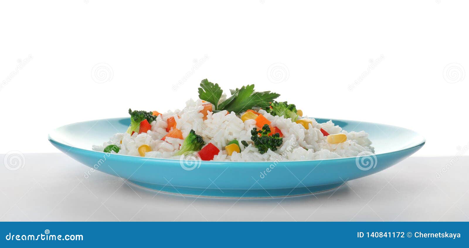 Plate with Tasty Rice and Vegetables Stock Photo - Image of gastronomy ...
