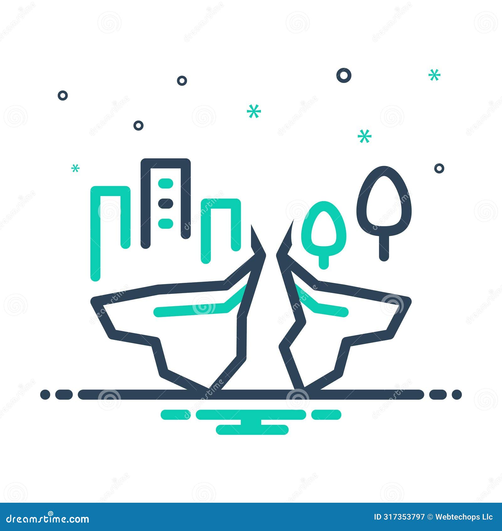 Mix Icon for Plate Tectonics, Plate and Earthquake Stock Illustration ...