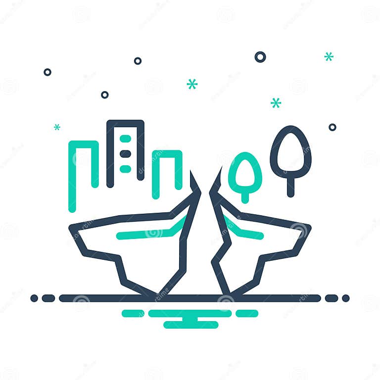Mix Icon for Plate Tectonics, Plate and Earthquake Stock Illustration ...