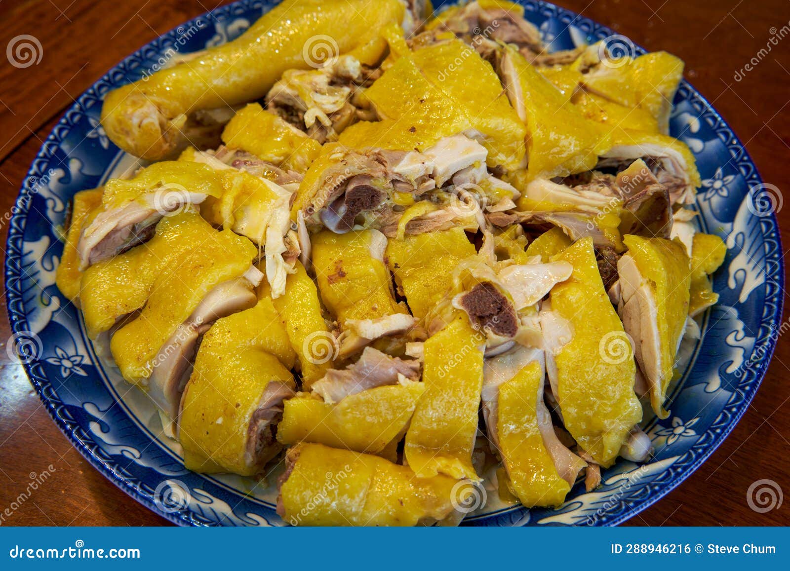 A Plate of Tender White Cut Chicken Stock Photo - Image of appetite ...