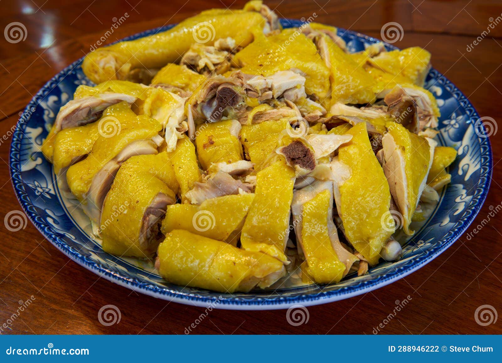 A Plate of Tender White Cut Chicken Stock Photo - Image of asian, food ...