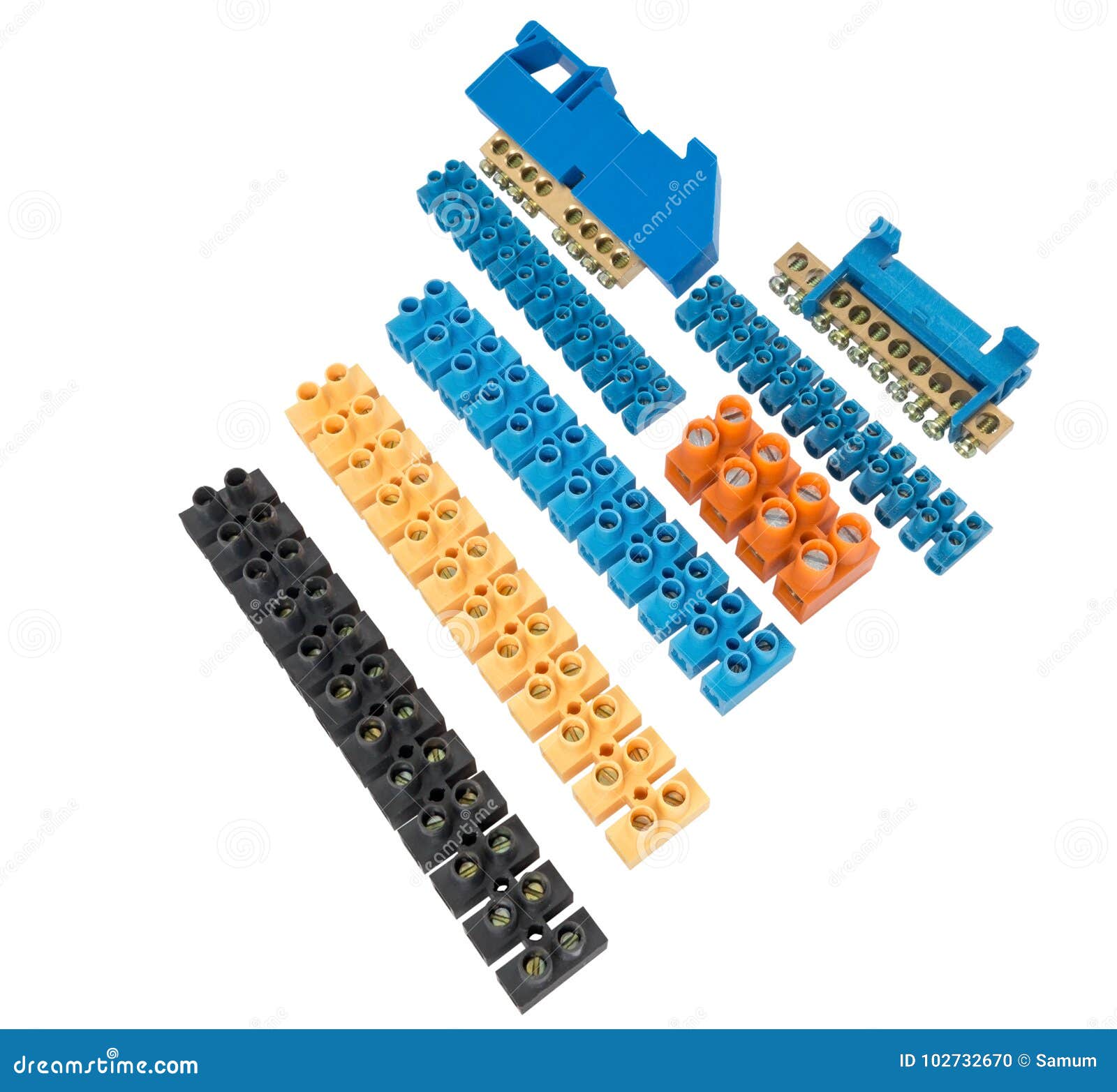 Plate of terminals stock photo. Image of block, circle - 102732670