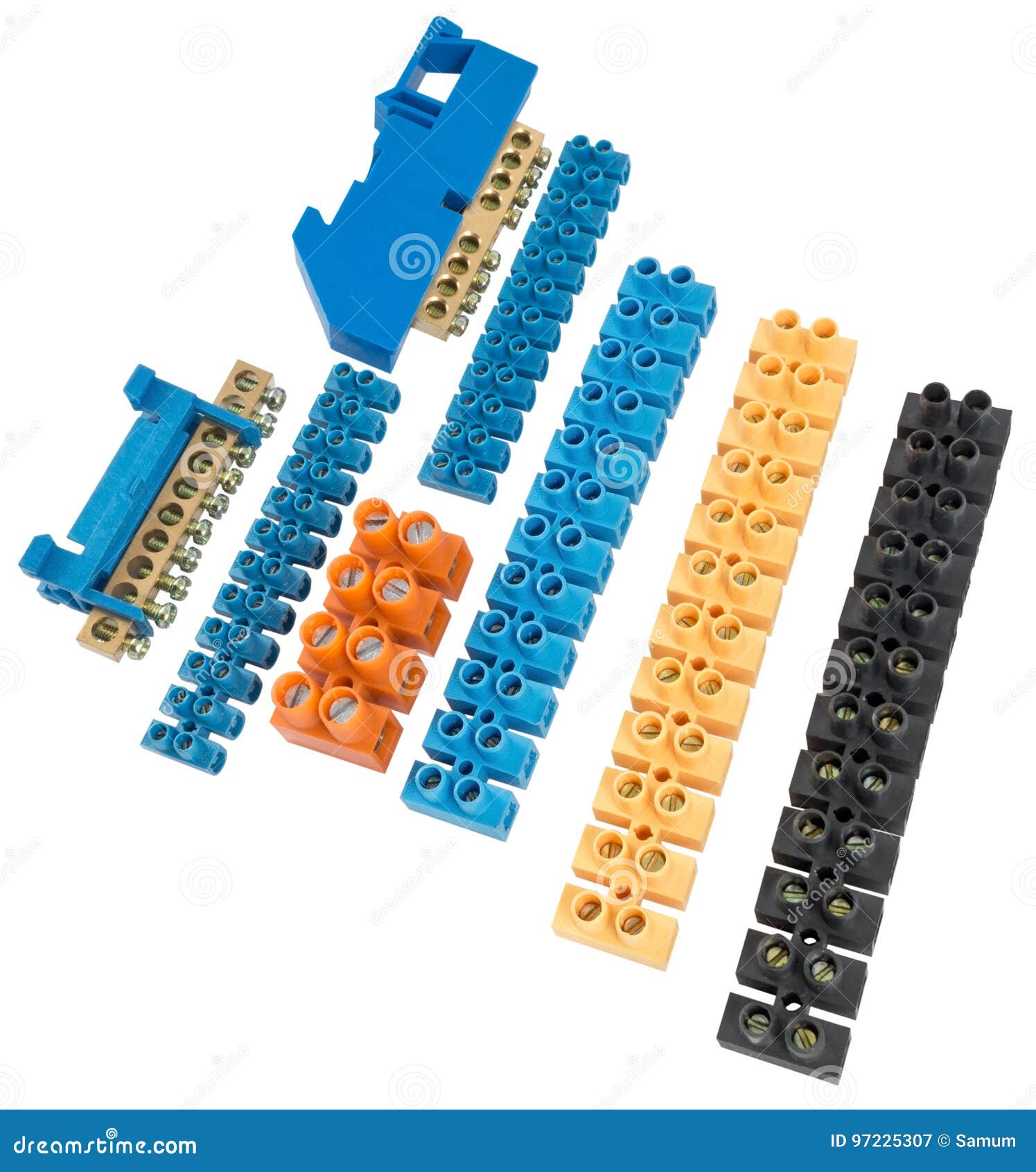 Plate of terminals stock image. Image of metal, hole - 97225307