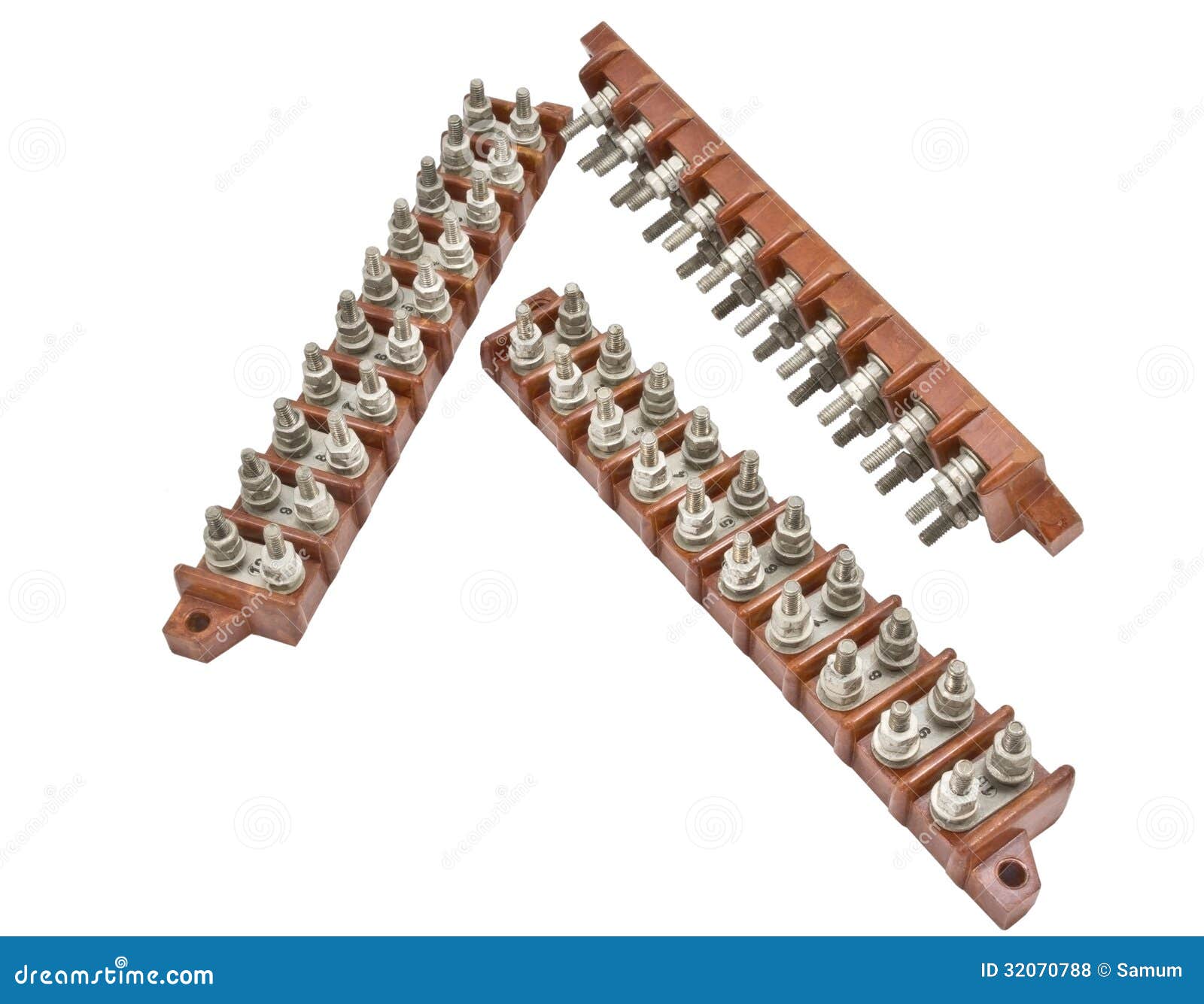 Plate of terminals stock photo. Image of clamping, connector - 32070788