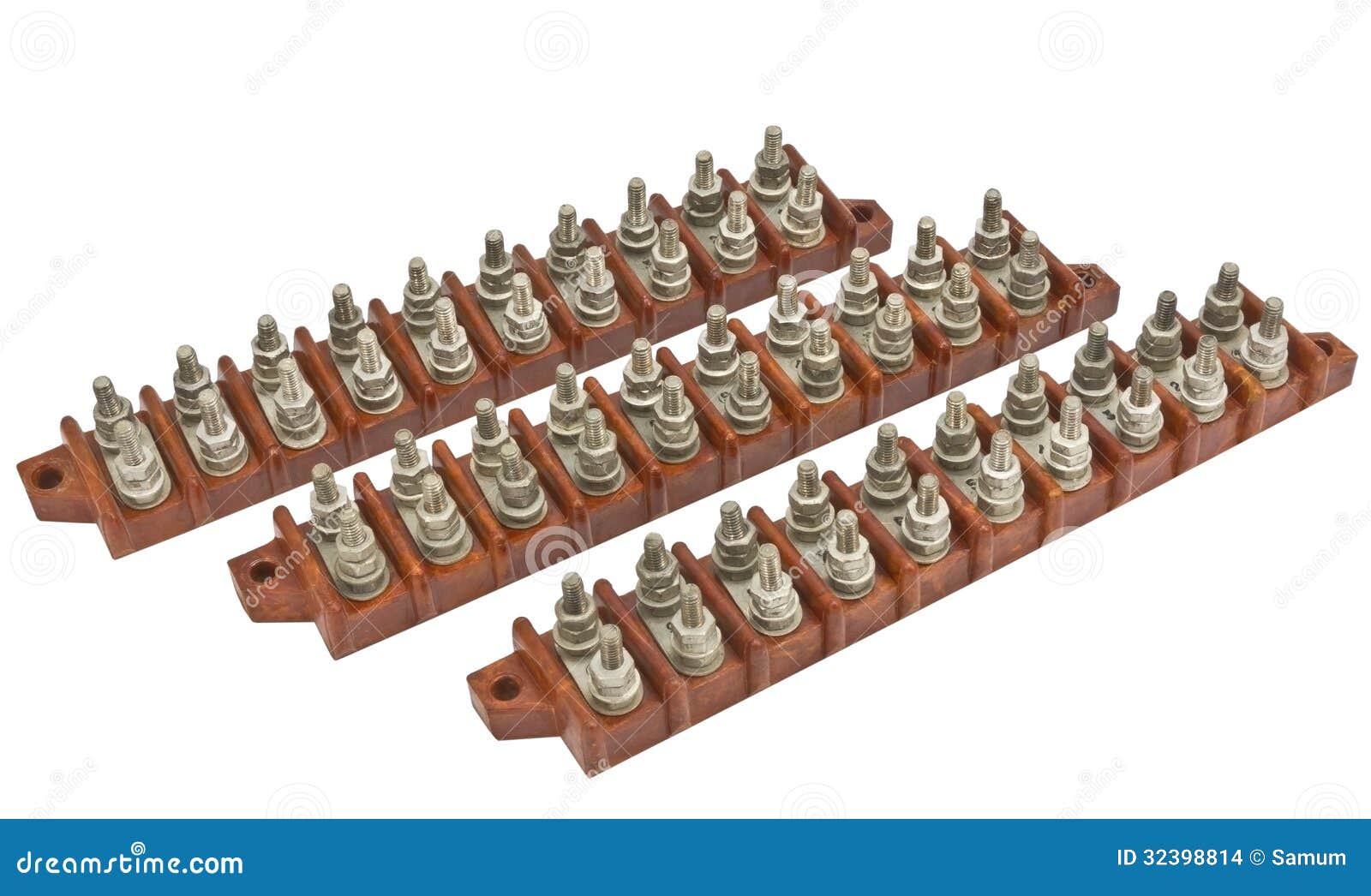 Plate Of Terminals Used To Connect Electrical Wires Stock Image ...