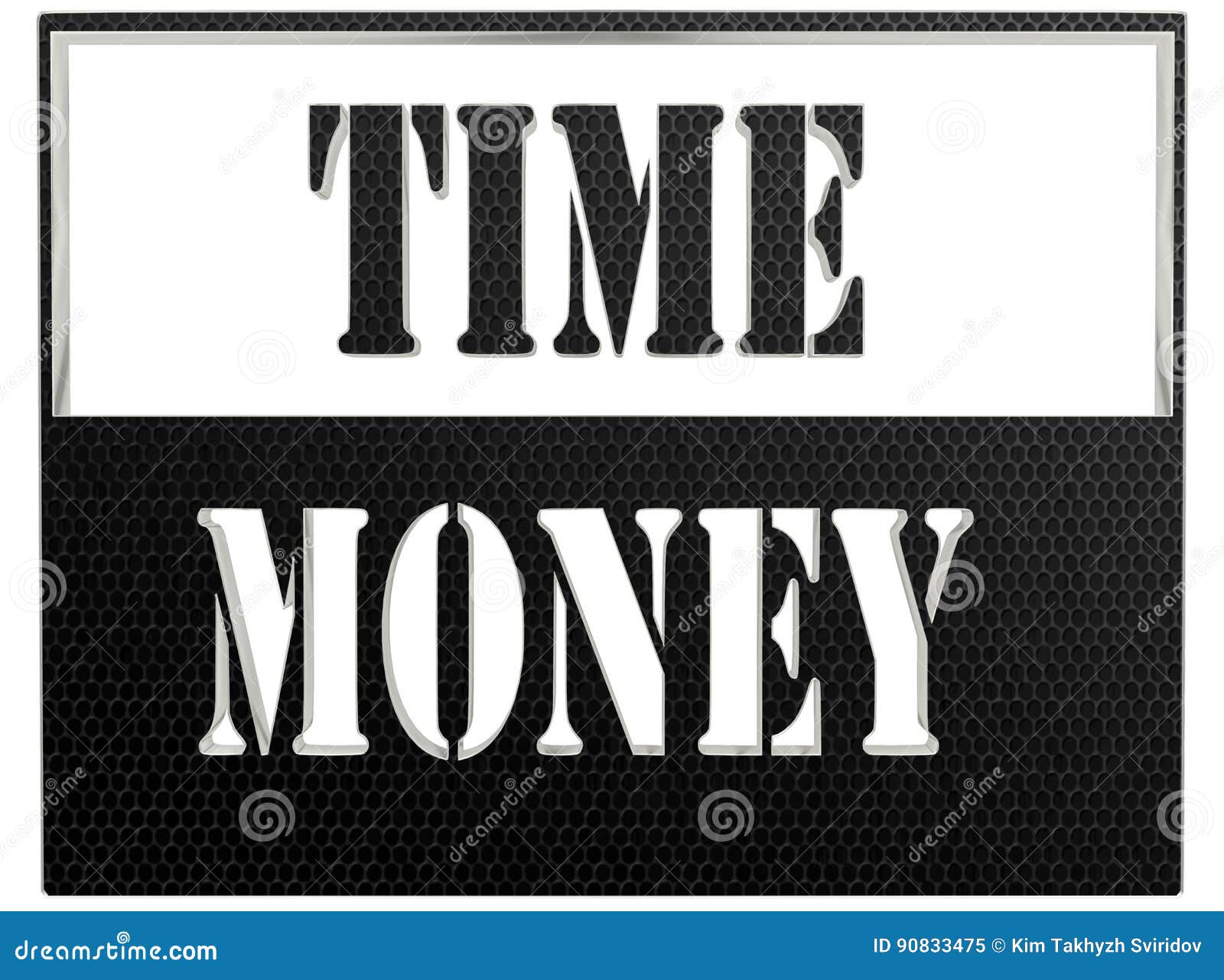 Plate with Text Time is Money on a White Background Stock Illustration ...