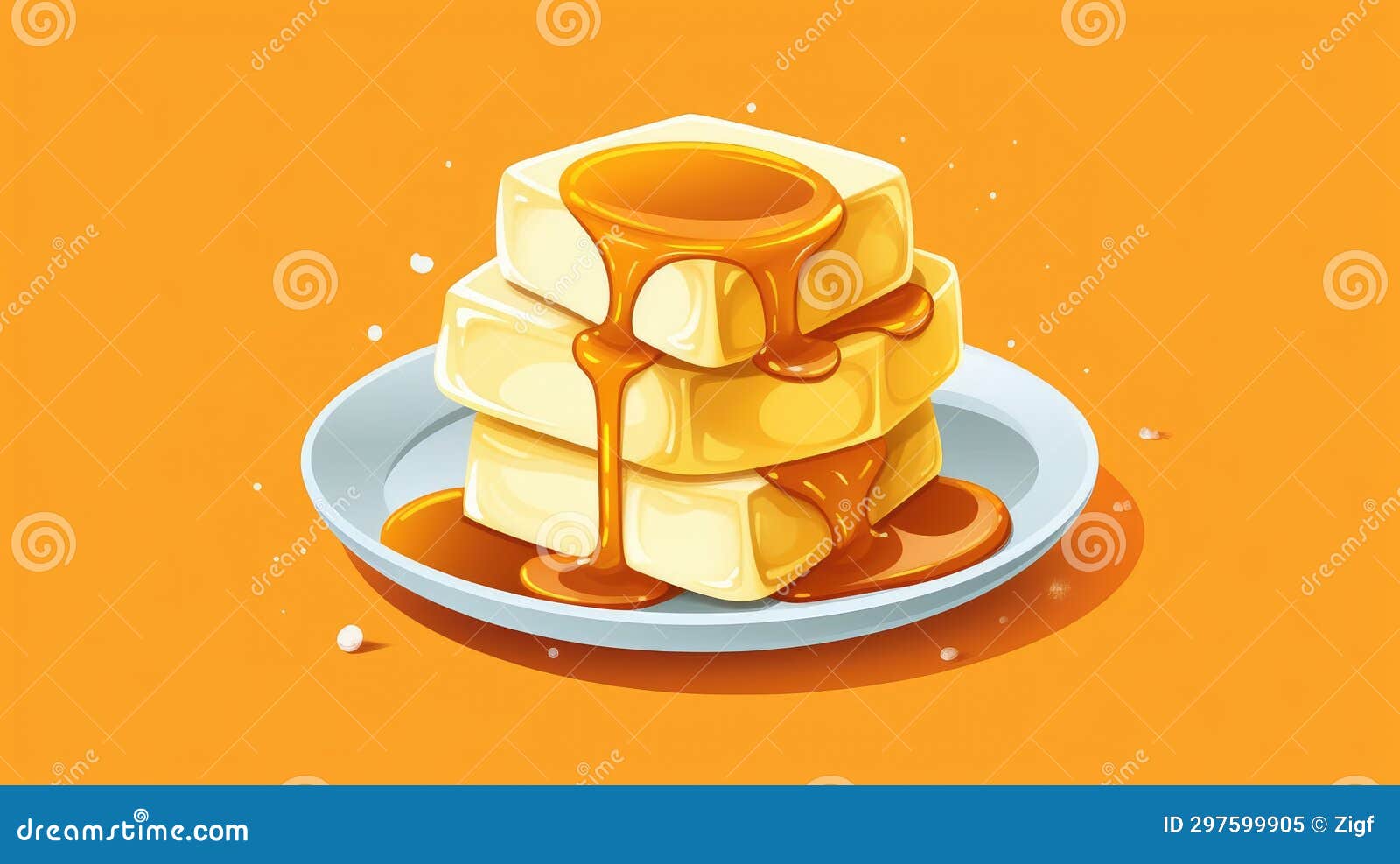 Plate with Three Blocks of Toffee on it. these Blocks are Arranged in ...