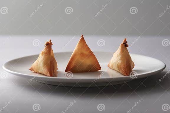 Three Pastries on a Plate stock photo. Image of cuisine - 284351758