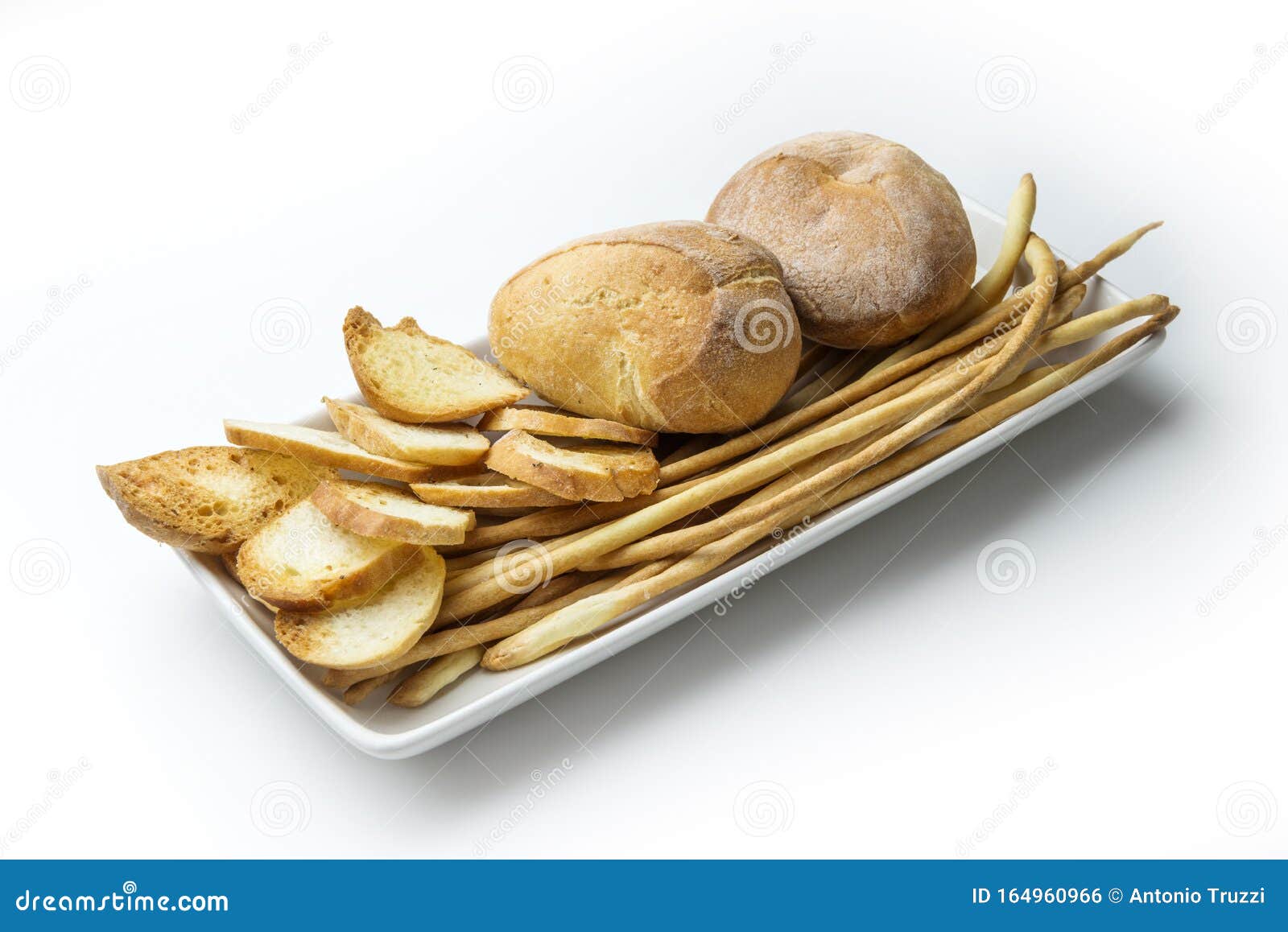 Plate with Toast Bread Breadstick Stock Photo - Image of assortment ...