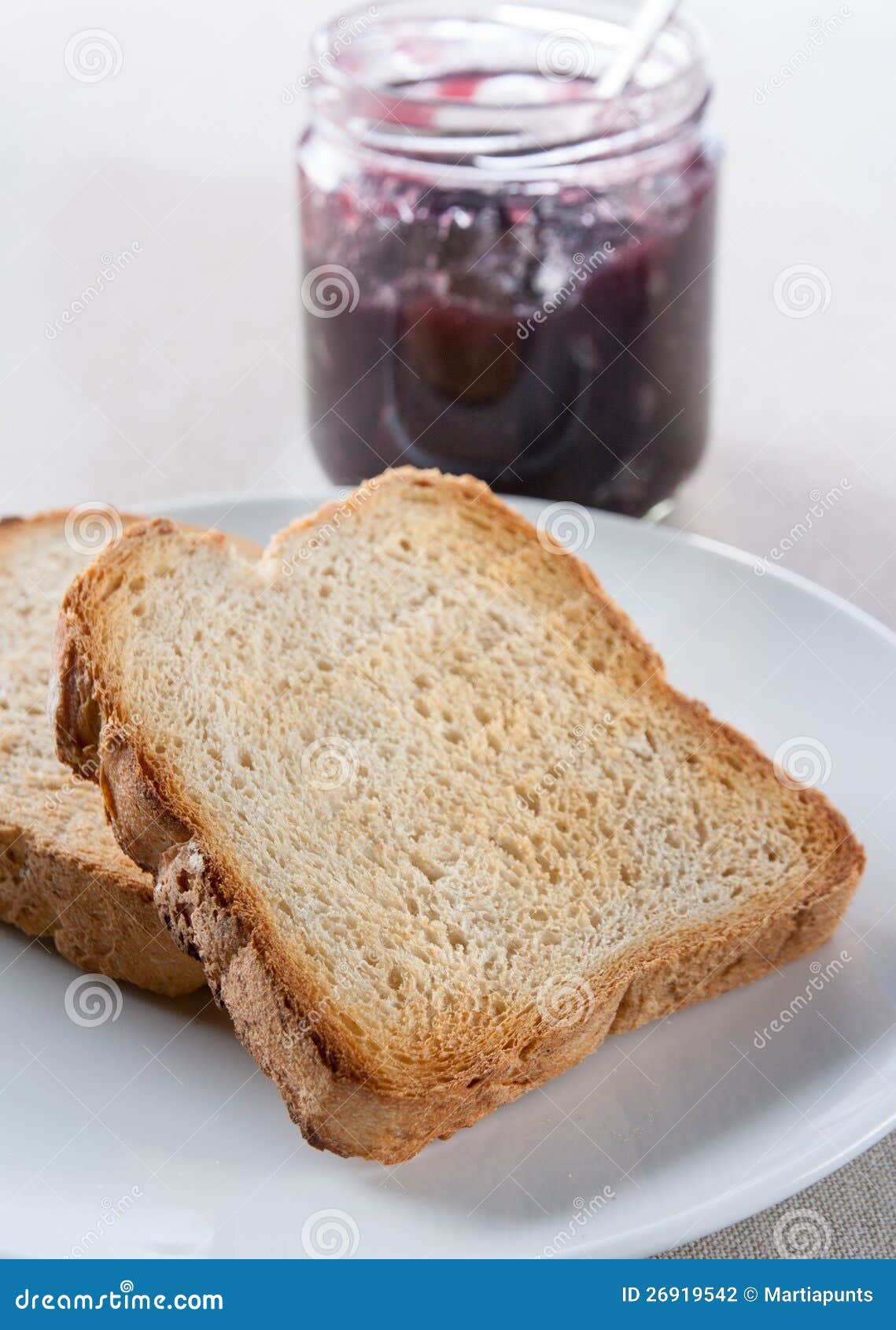 Plate of toast with jam stock photo. Image of food, breakfast - 26919542