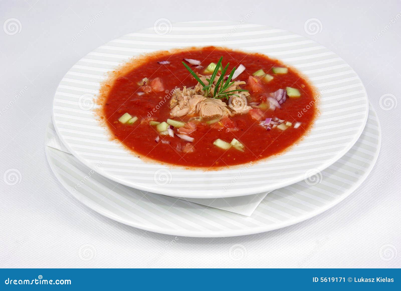 Plate with tomato soup stock image. Image of health, plate - 5619171