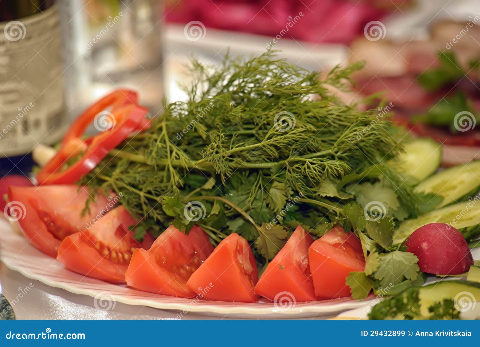 Plate with Tomatoes and Dill Stock Image - Image of plant, plate: 29432899