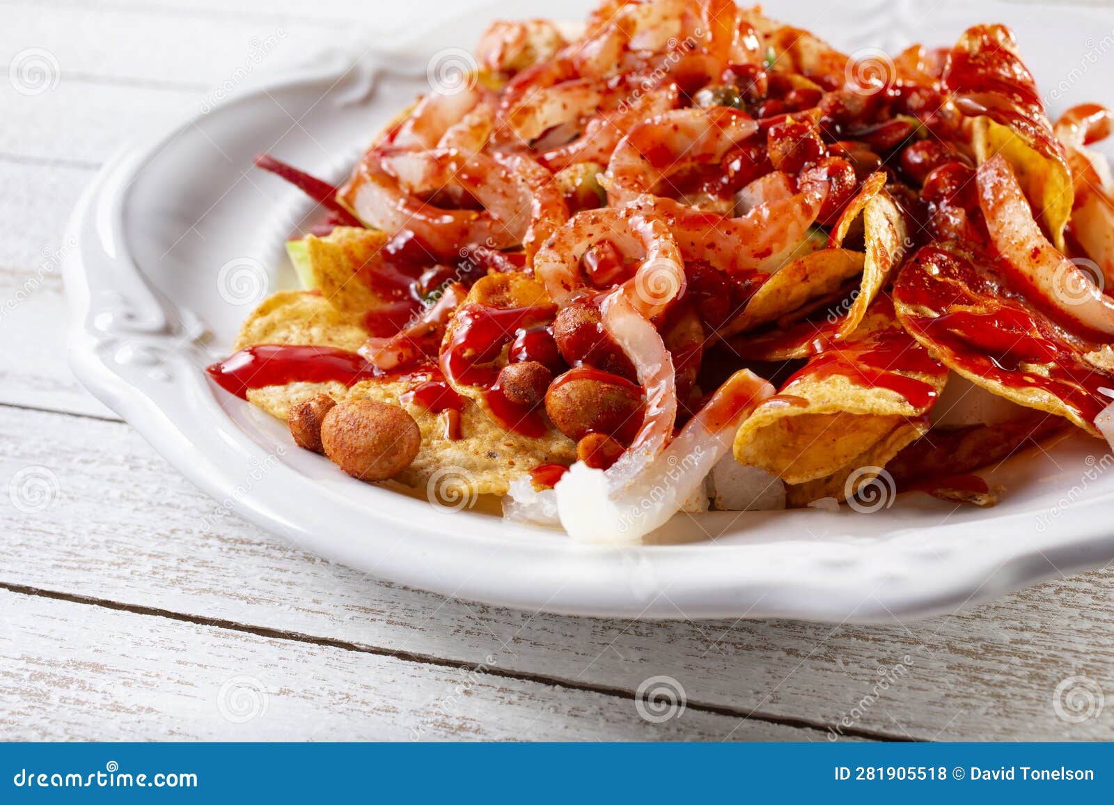 Plate of tostilocos stock photo. Image of peanuts, menu - 281905518