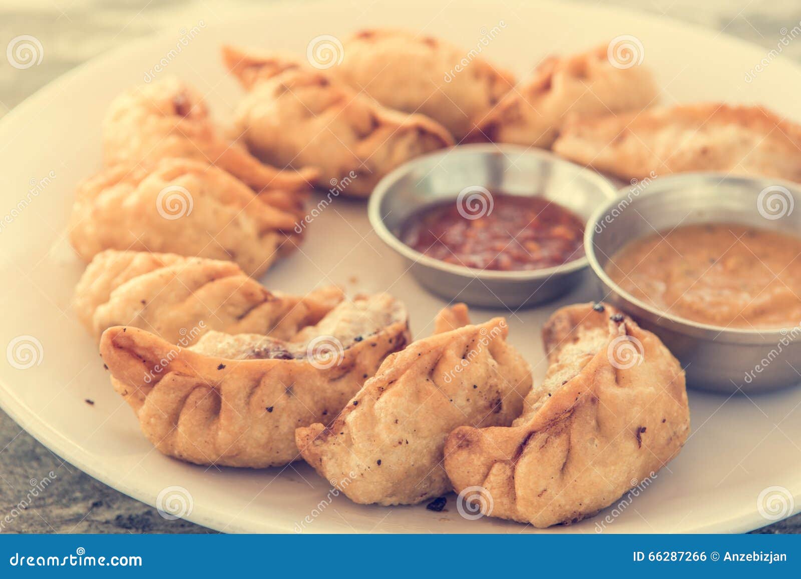 Plate of Traditional Momos. Stock Photo - Image of celebrate, sauce ...