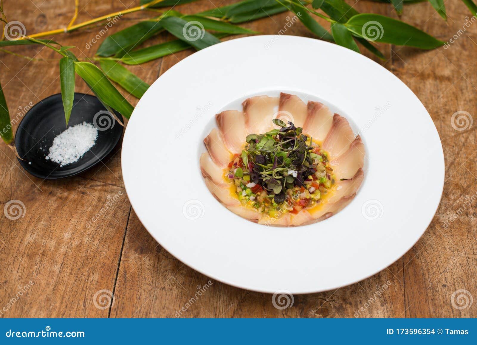 Fish Carpaccio stock photo. Image of gourmet, ingredients - 173596354
