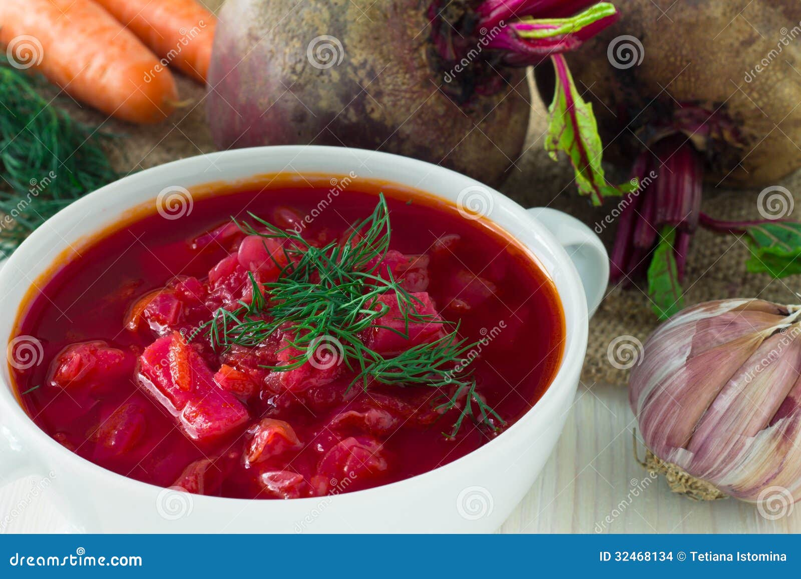 The Plate of the Ukrainian Borsch Stock Photo - Image of meal, kitchen ...