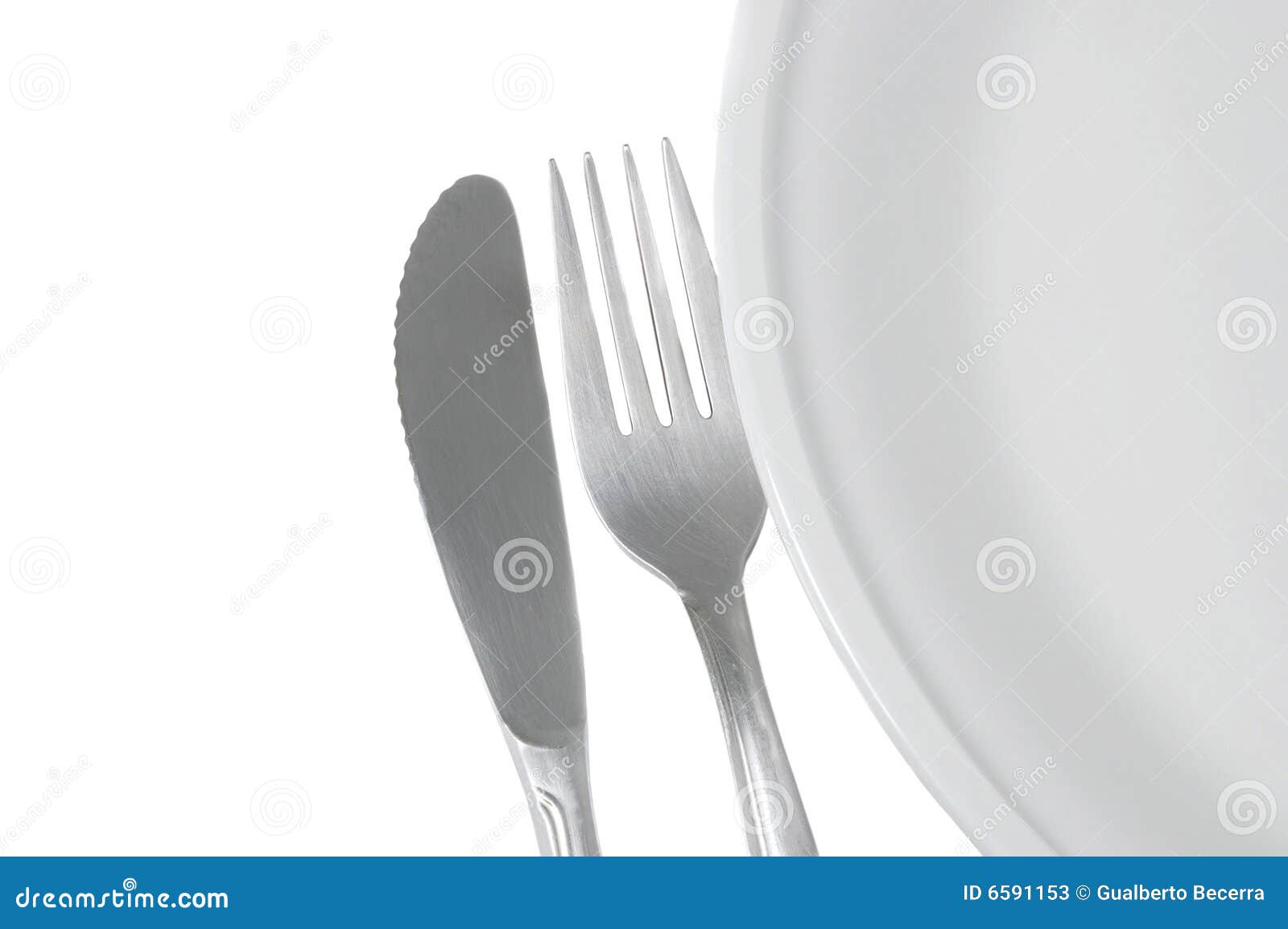 Plate and Utensils stock image. Image of spoon, isolated - 6591153