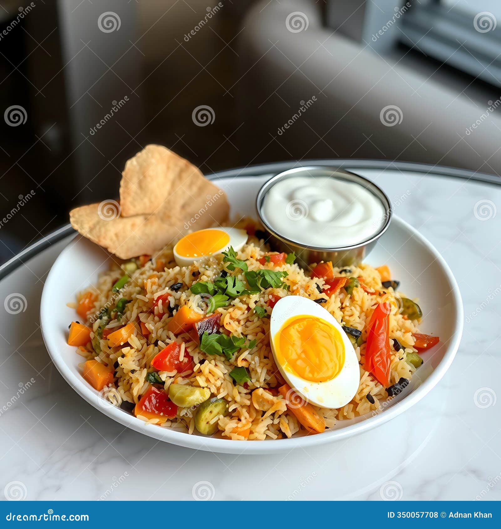 A Plate Of Biryani, A Popular South Asian Rice Dish Royalty-Free Stock ...
