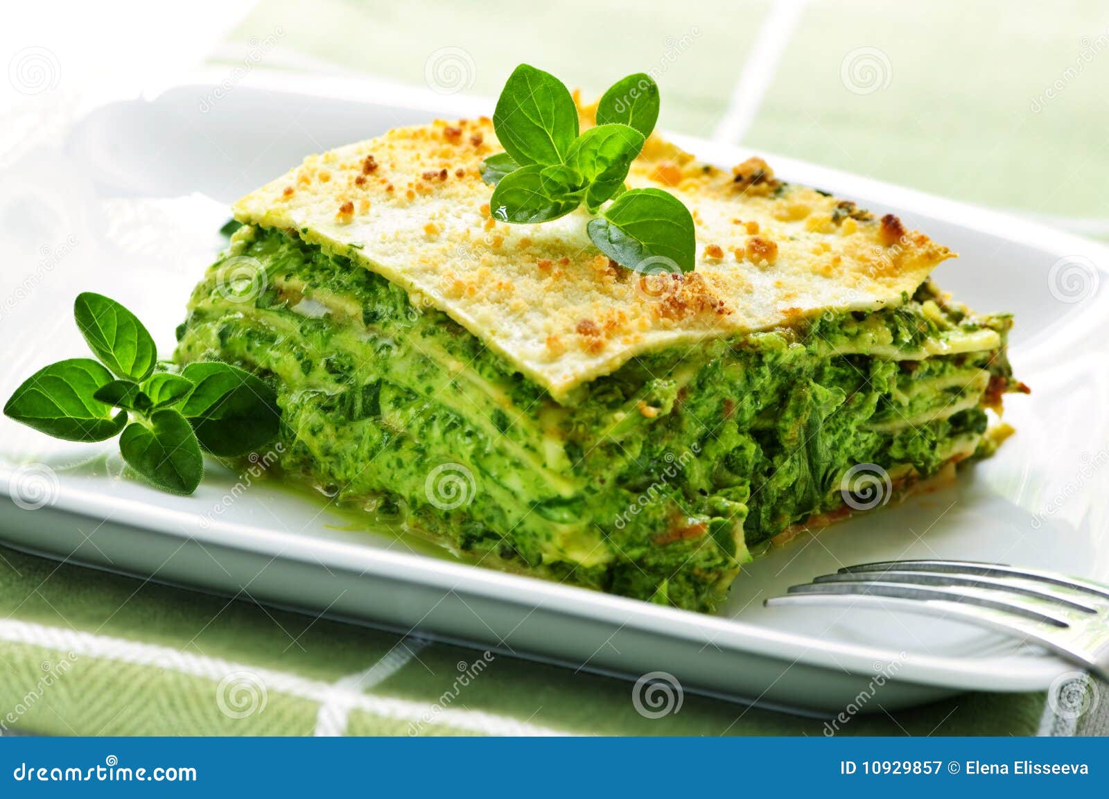 Plate of Vegeterian Lasagna Stock Image - Image of ethnic, dinner: 10929857