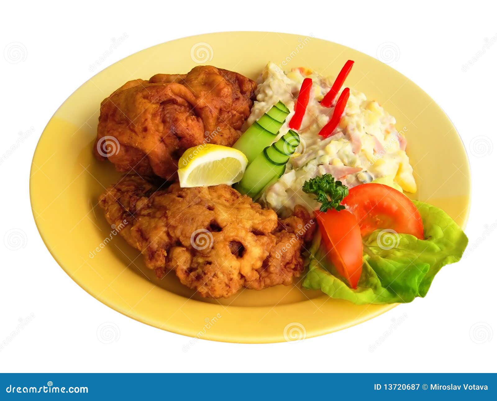 Plate with vienna steak stock image. Image of food, snack - 13720687