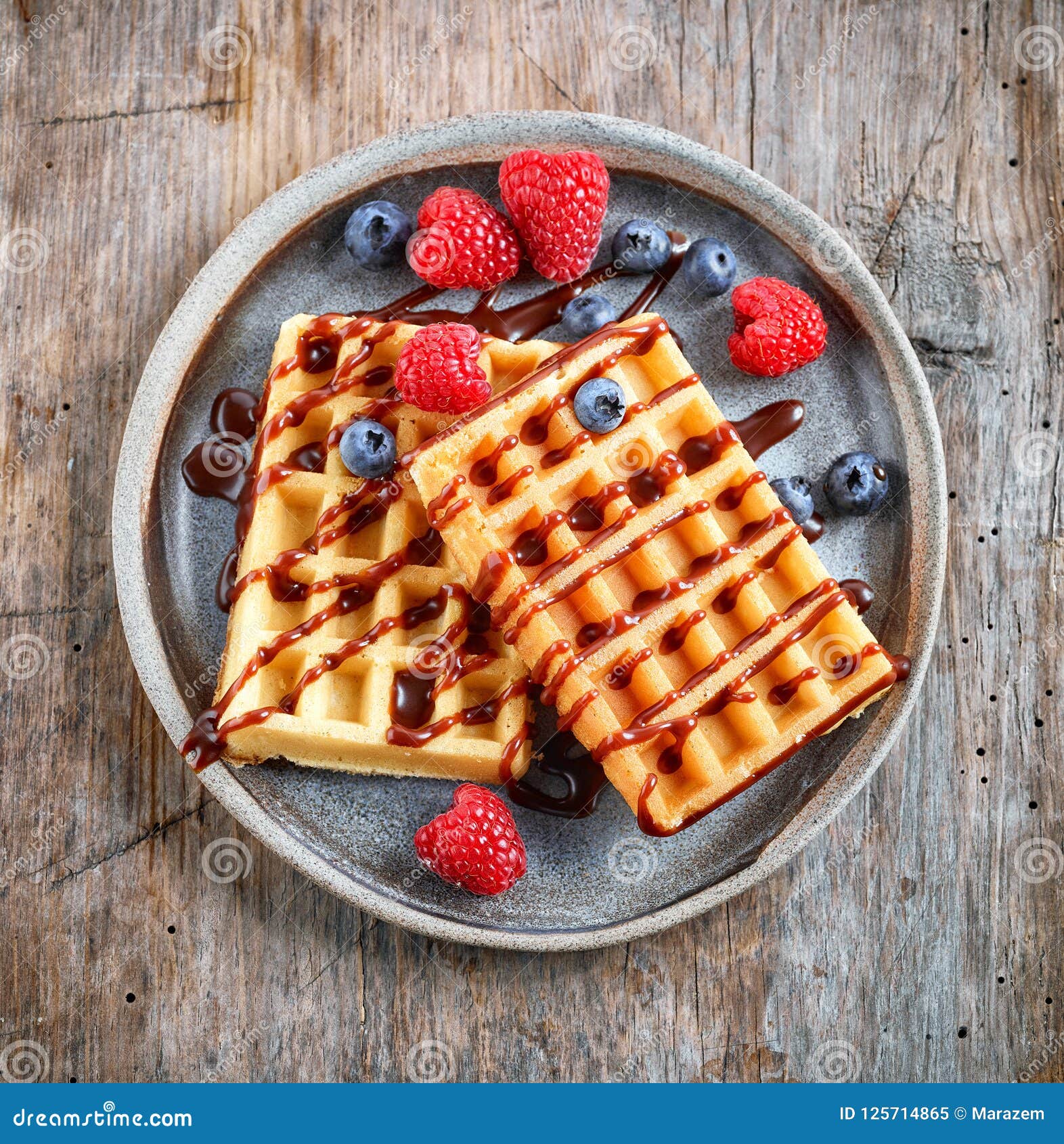 Plate of waffles stock image. Image of portion, food - 125714865