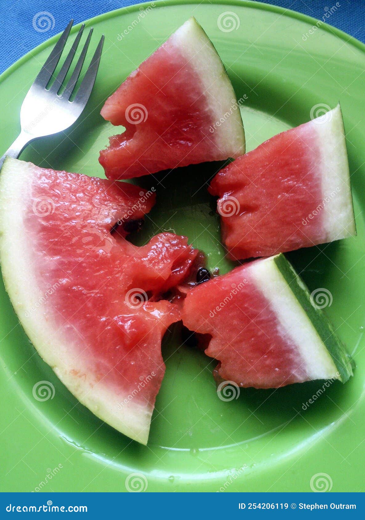 A plate of Watermelon stock image. Image of eating, freshness - 254206119