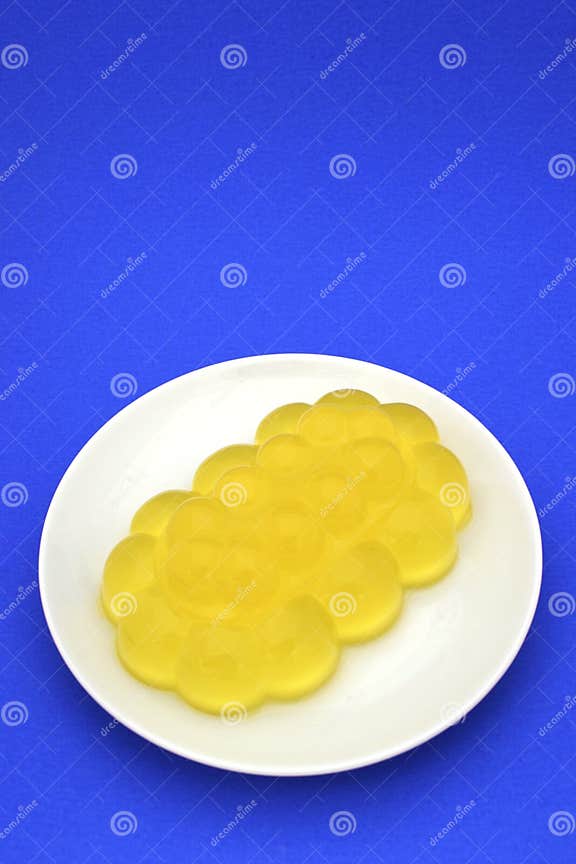 Plate of yellow jelly stock photo. Image of details, flavour - 1312430
