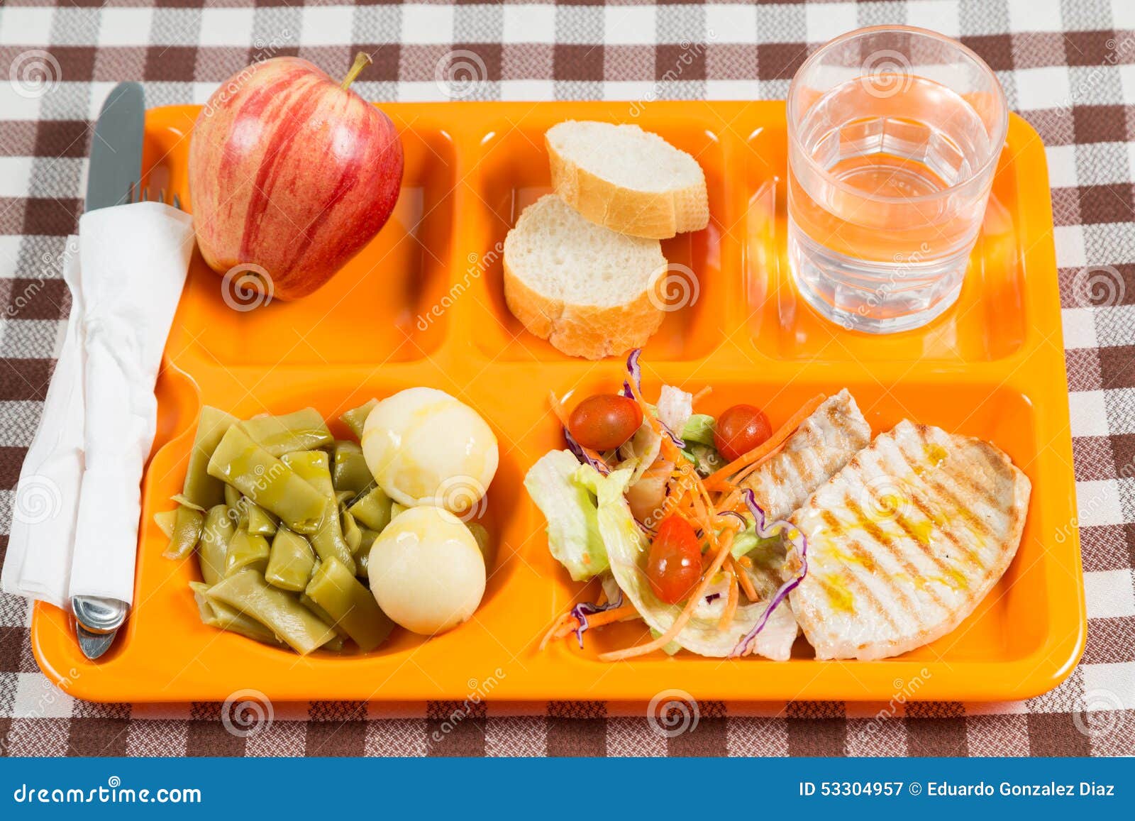 Plateau de repas scolaire image stock. Image du déjeuner - 53304957