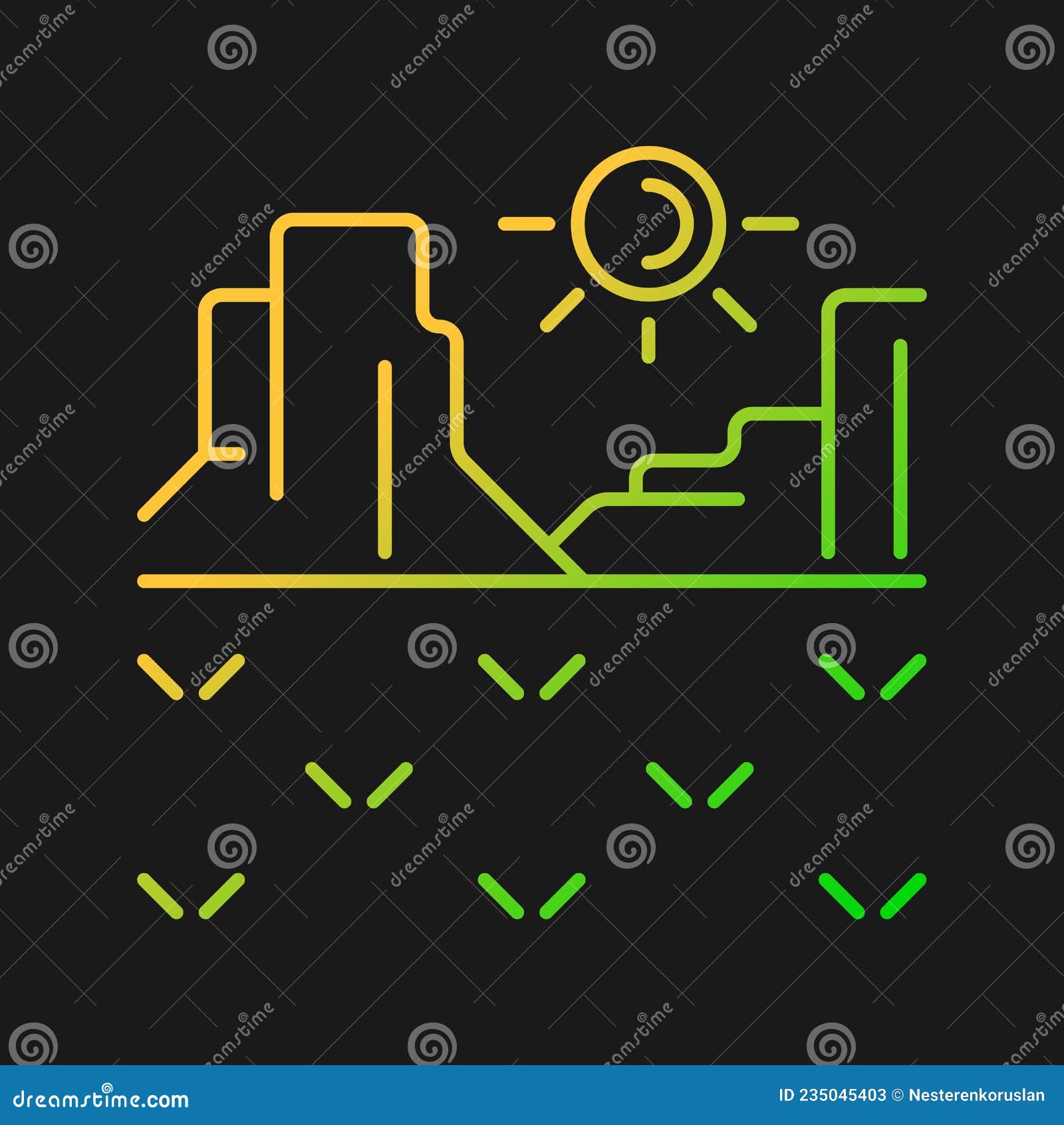 Plateau Gradient Vector Icon for Dark Theme Stock Vector - Illustration ...