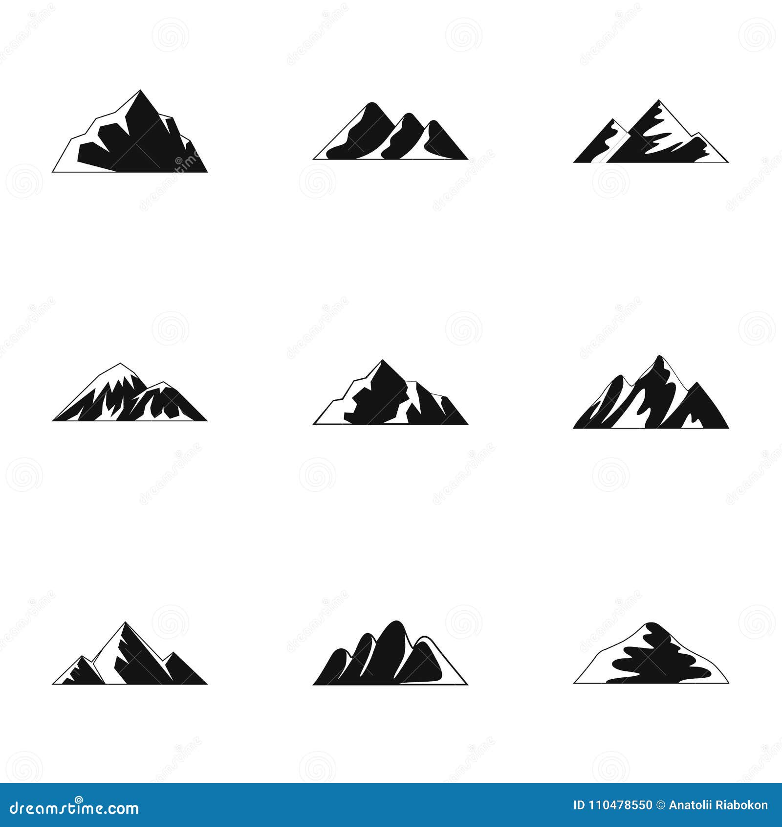 Plateau Icons Set, Simple Style Stock Vector - Illustration of forest ...