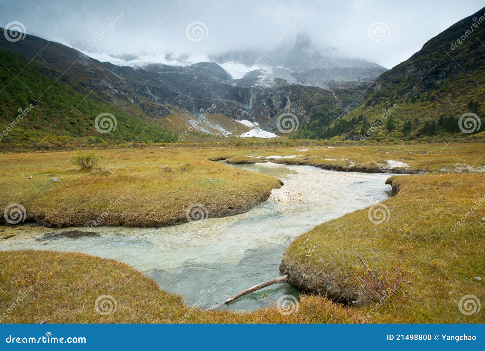Plateau River in Sichuan of China Stock Photo - Image of meadow ...
