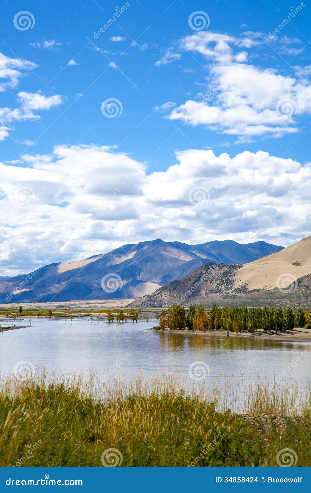 Plateau Scenery Landscape Reflection Stock Photo - Image of grassland ...