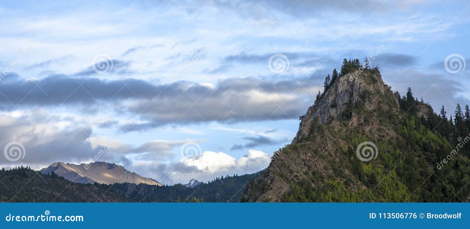 The Plateau Scenery of White Clouds and High Mountains Stock Photo ...
