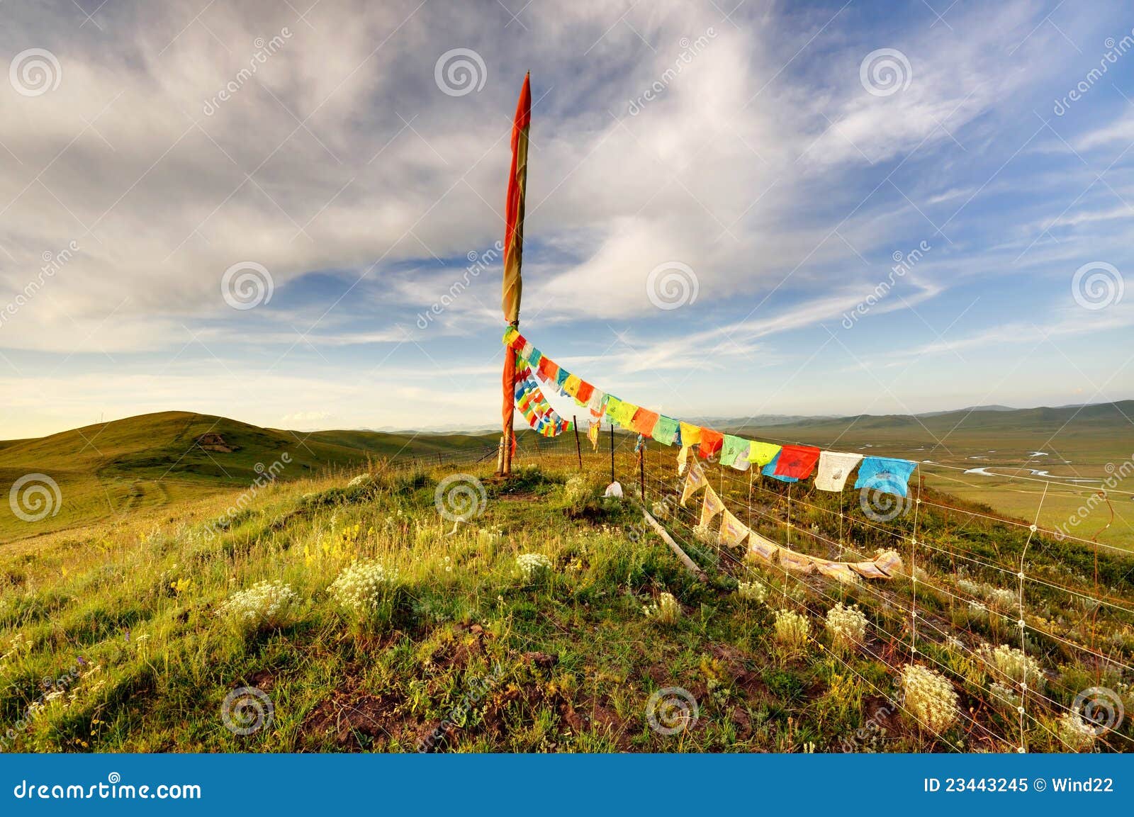 On the Plateau of Scripture Flag Stupa Stock Image - Image of sichuan ...