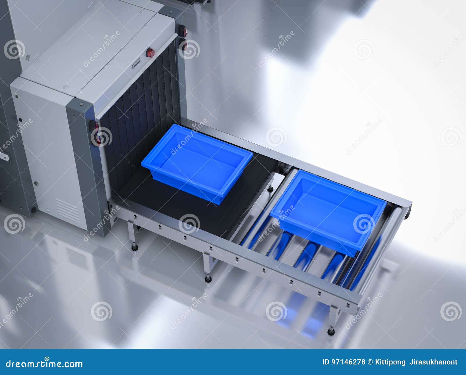 Plateaux Vides Sur La Machine De Scanner Illustration Stock ...
