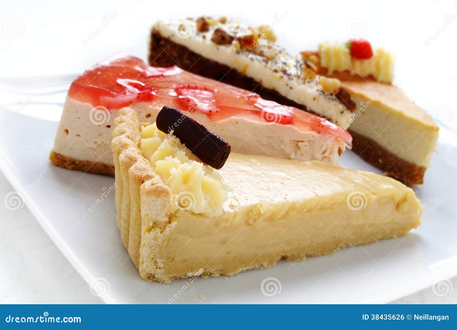 Plated cake selection stock photo. Image of hazelnuts - 38435626