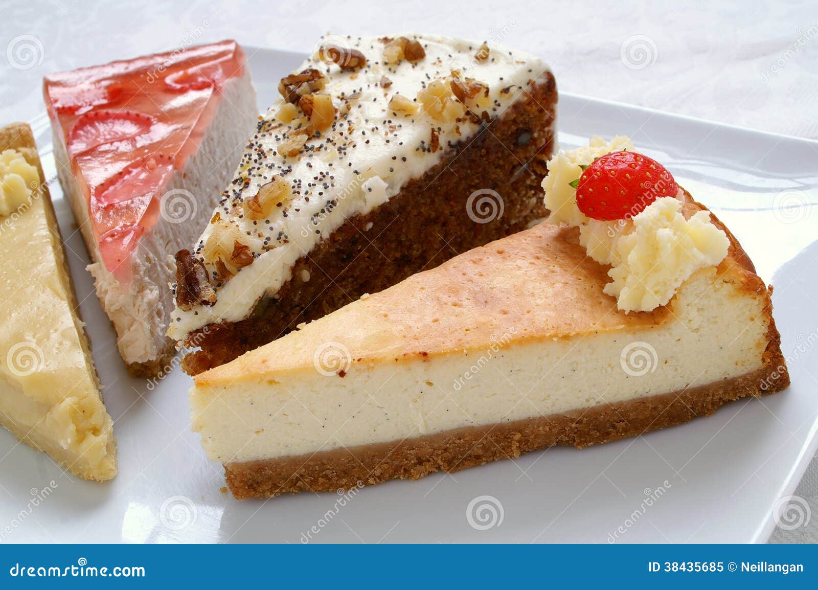 Plated cake selection stock image. Image of desserts - 38435685