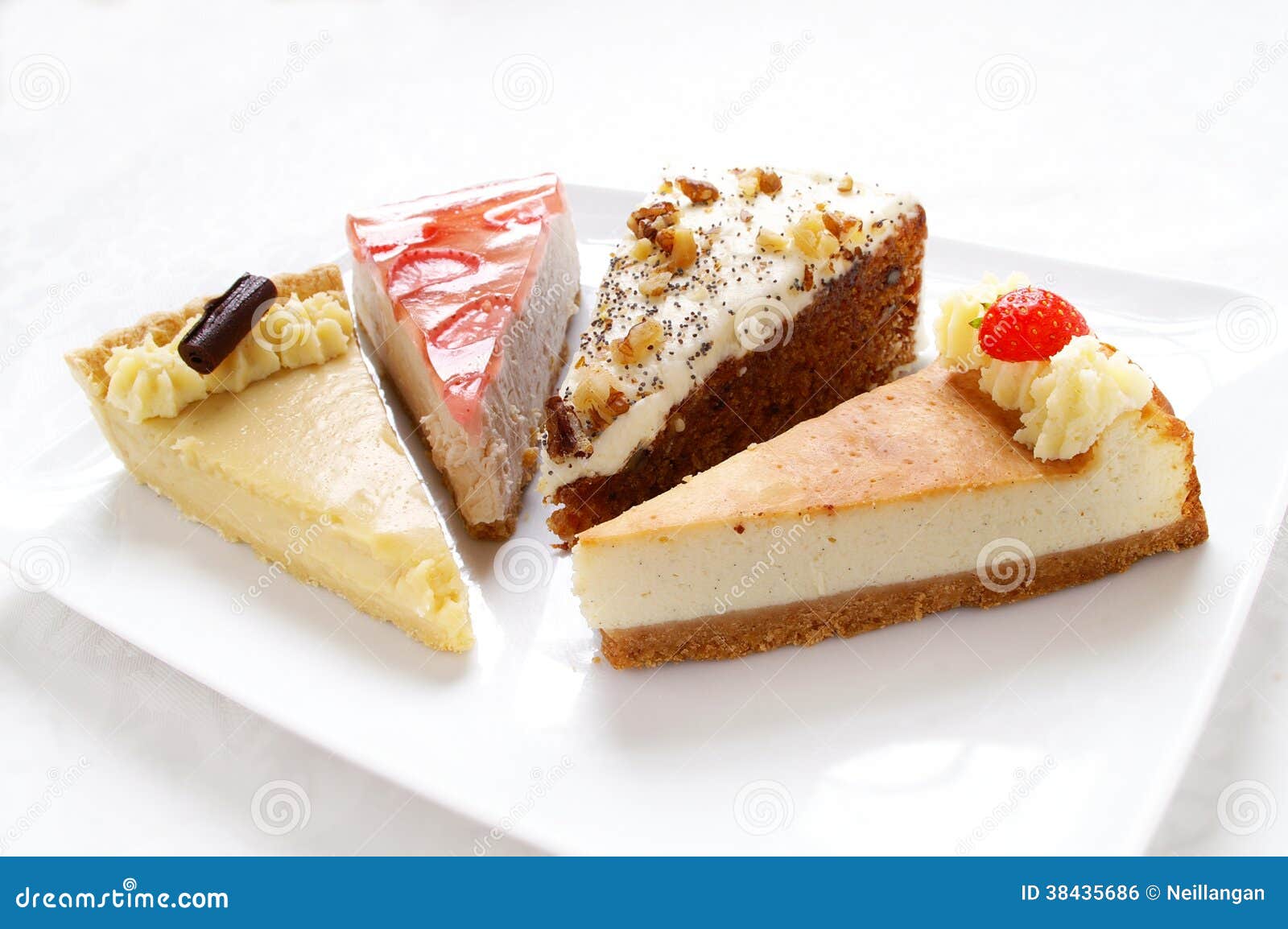 Plated cake selection stock photo. Image of lemon, chocolate - 38435686