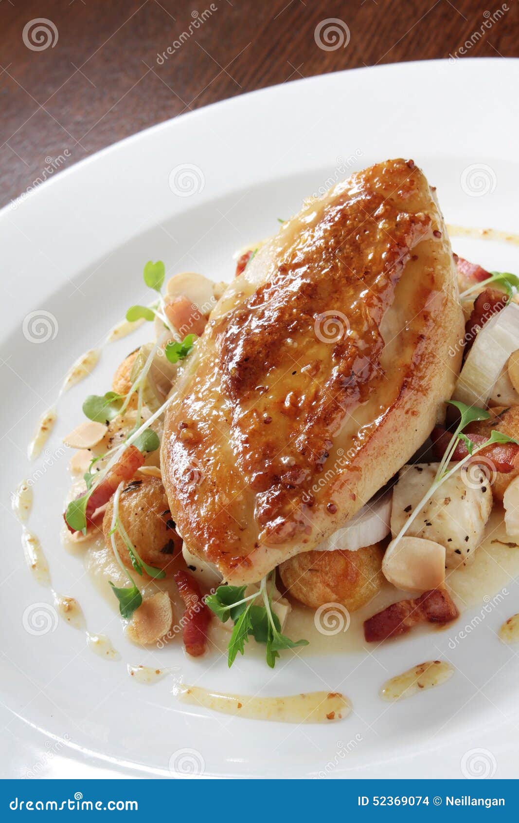 Plated chicken dinner stock photo. Image of gourmt, gouemet - 52369074