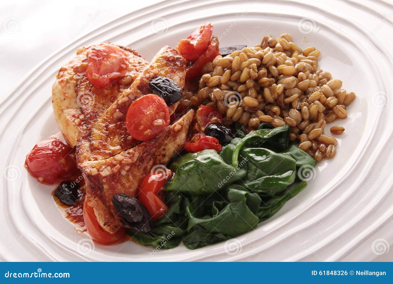 Plated chicken dinner stock photo. Image of lunch, pearl - 61848326