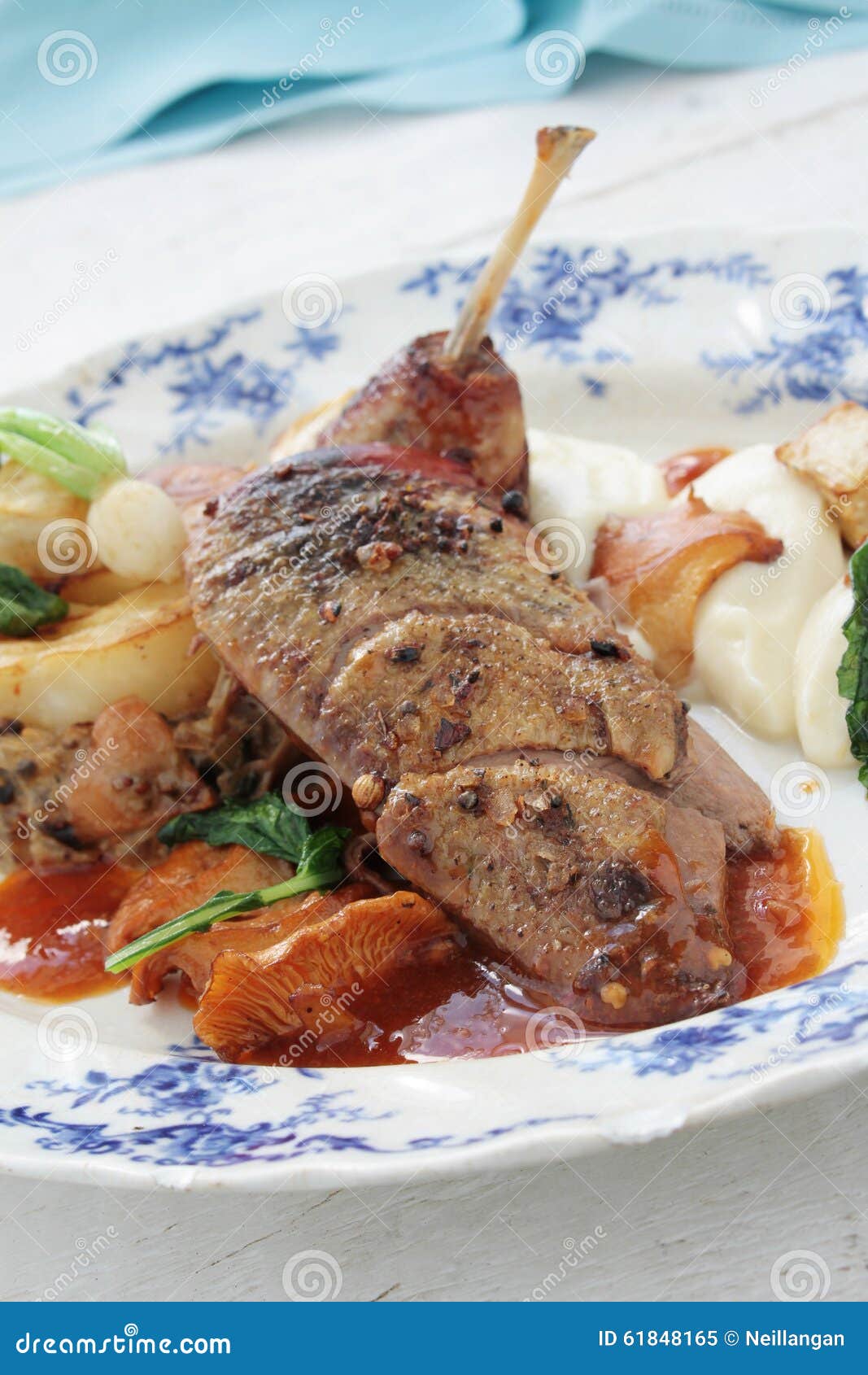 Plated duck main meal stock image. Image of duck, seasonal - 61848165