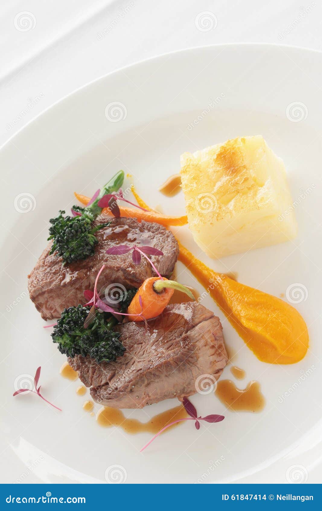 Plated meat meal stock photo. Image of beef, meat, isolated - 61847414