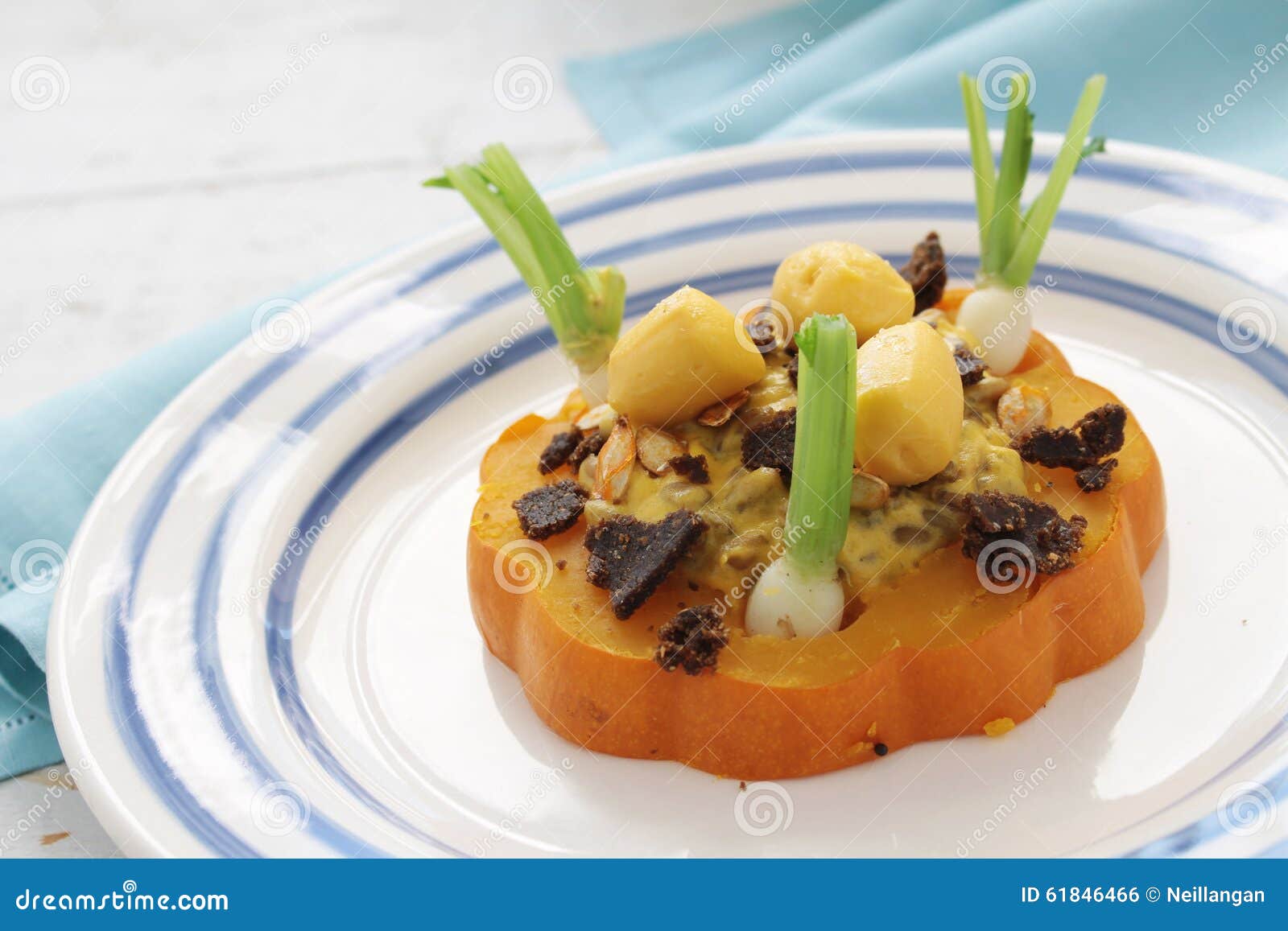 Plated pumpkin starter stock photo. Image of baby, idea - 61846466