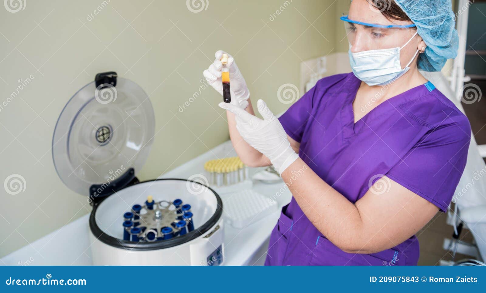 Platelet-Rich Plasma Preparation. Tube with Plasma in Hands Stock Image ...