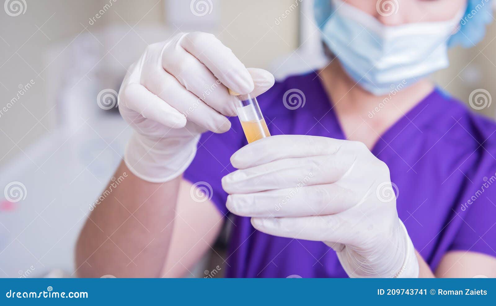 Platelet-Rich Plasma Preparation. Tube with Plasma in Hands Stock Image ...