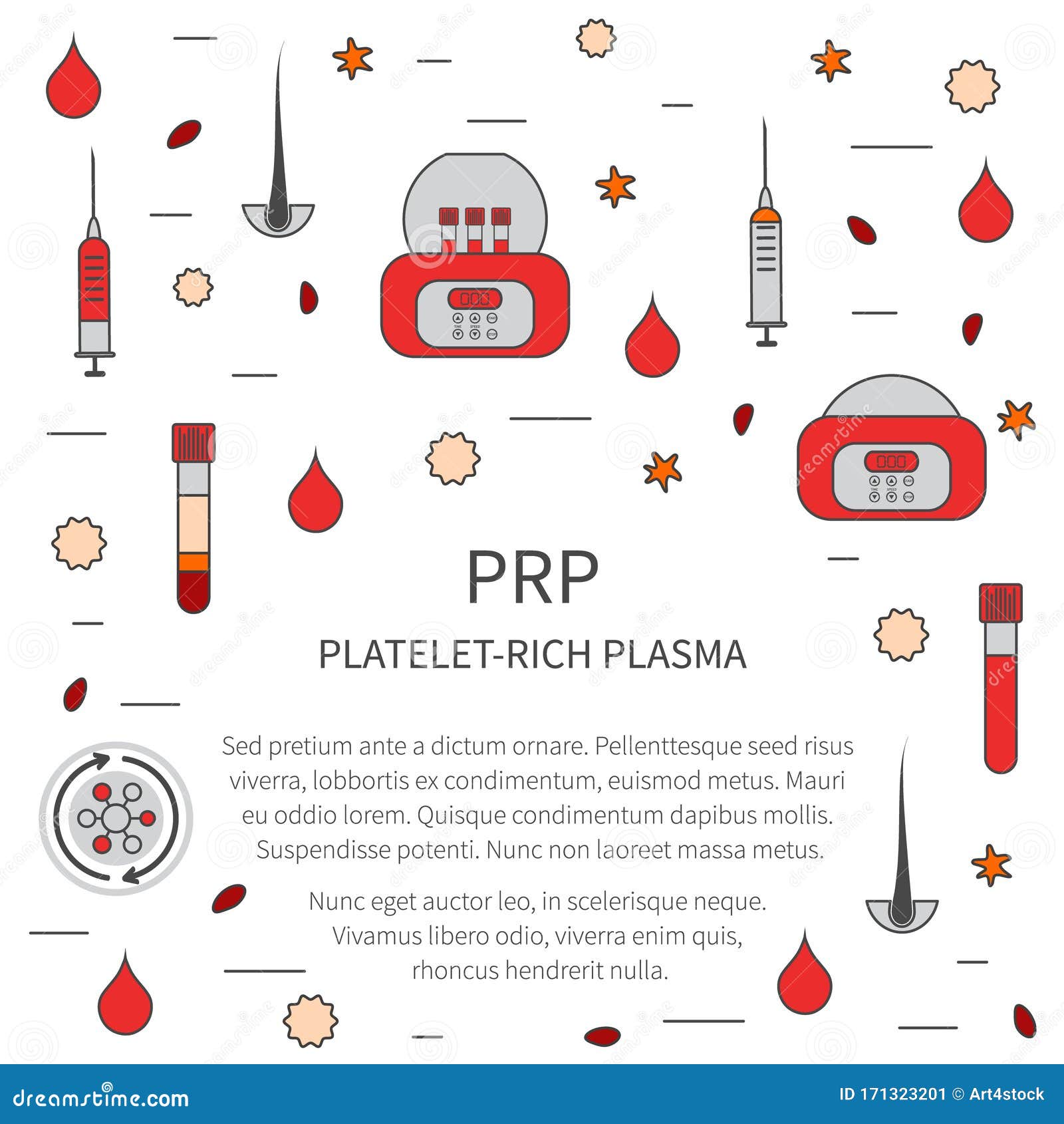 Platelet-rich Plasma Treatment Medical Template in Linear Style Stock ...