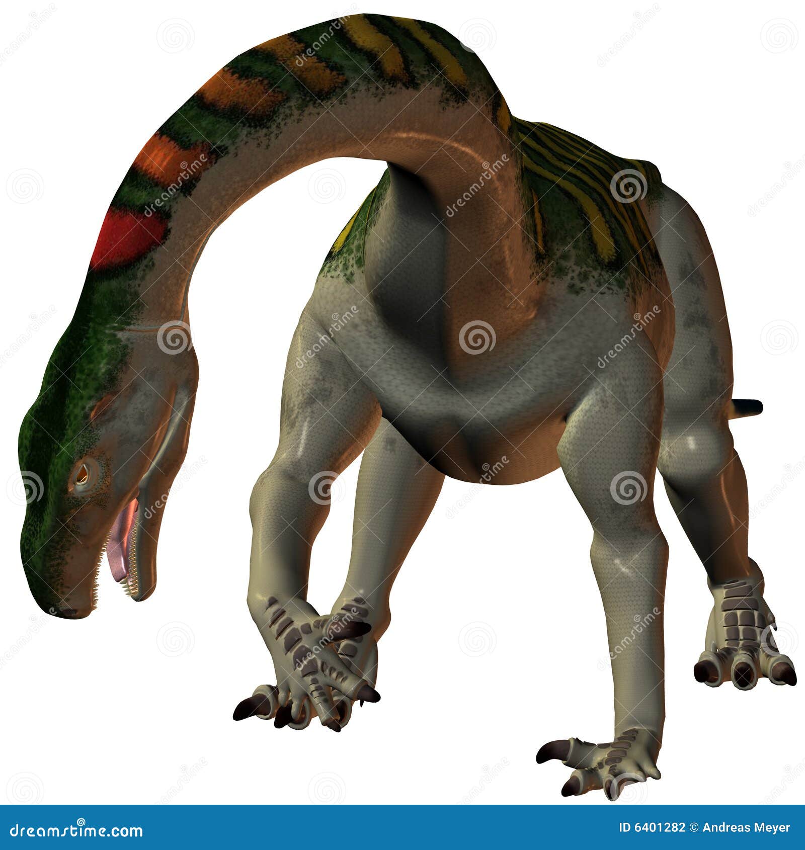 Plateosaurus-3D Dinosaur stock illustration. Illustration of cretaceous ...