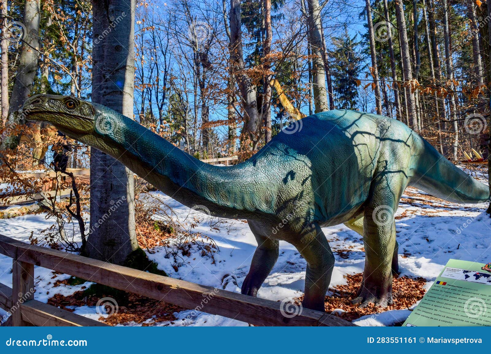 Plateosaurus in the park editorial photo. Image of branch - 283551161