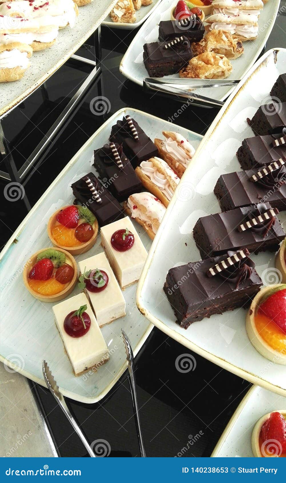 Sweet Dessert Cake Selection Stock Image - Image of plate, eclairs ...