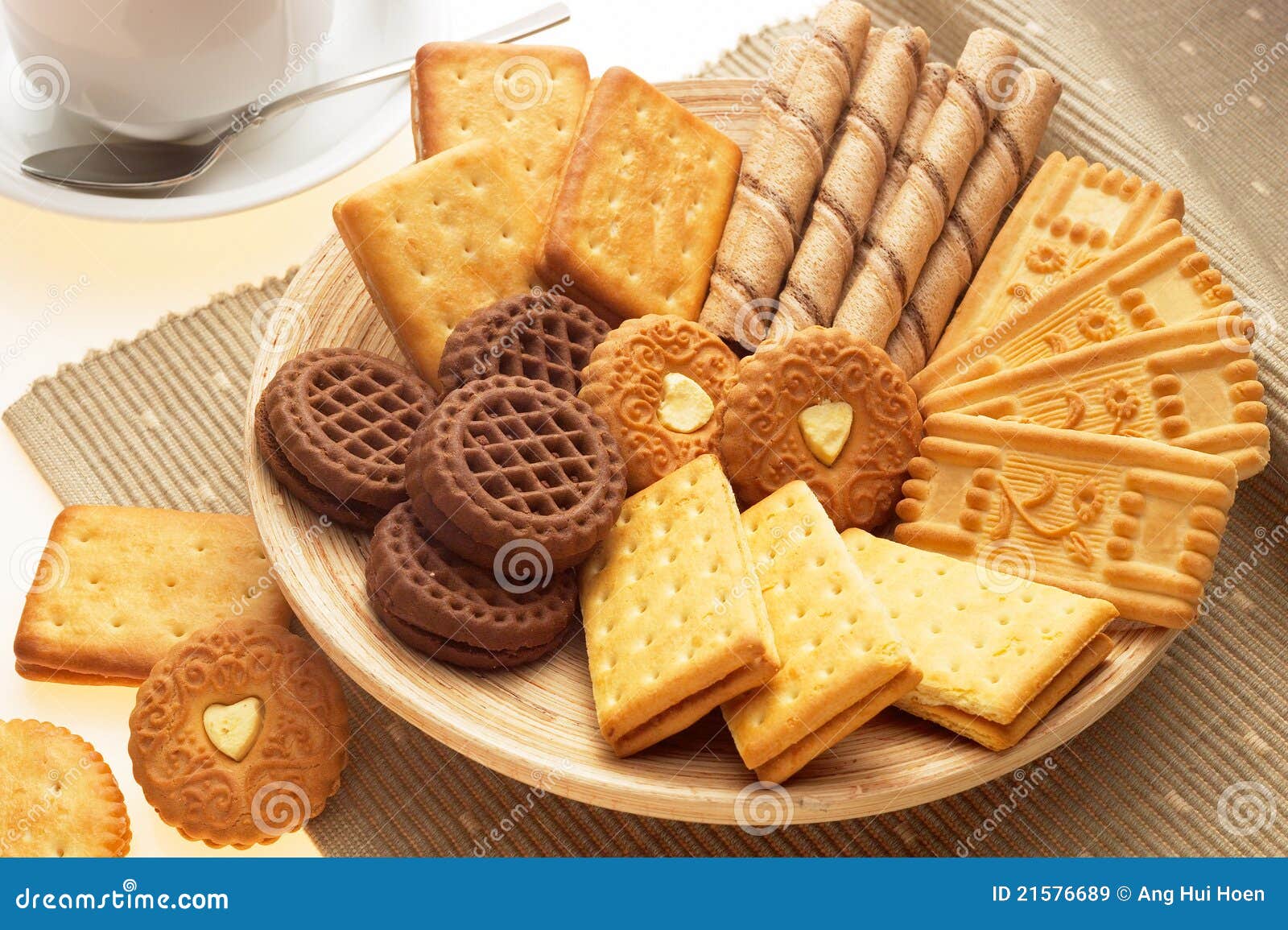 Plater full of biscuits stock image. Image of cream, snack - 21576689